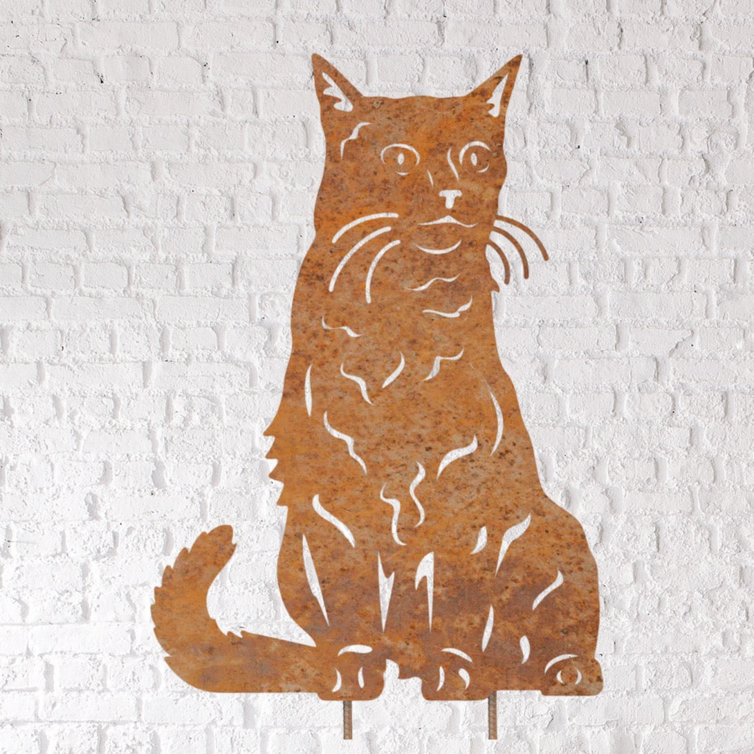 Metal Cat Sculptures & Ornaments | Metal Cat Wall Art – Metal Garden Shop