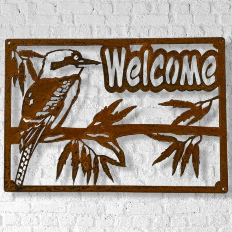 Kookaburra Welcome Sign – Metal Garden Shop