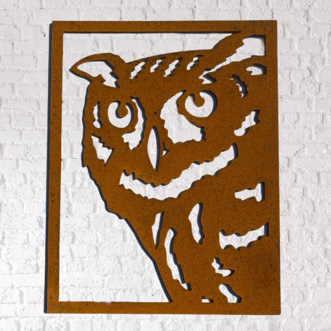 Metal Owl-1 Panel – Metal Garden Shop